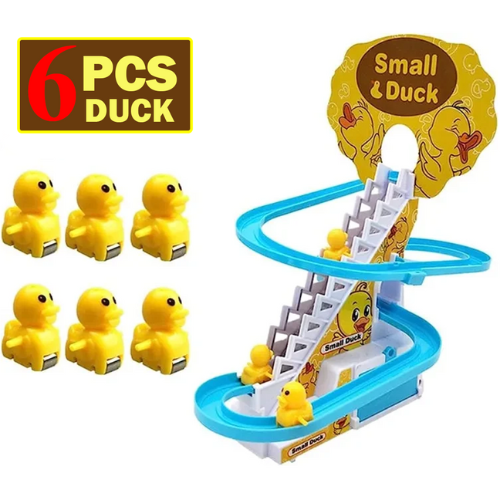 Duck Slide Toy Set, Funny Automatic Stair-Climbing Ducklings Cartoon ...