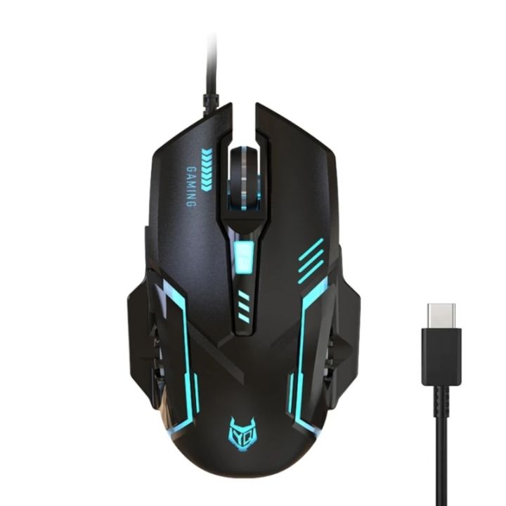 Corded Gaming Mouse LED RGB Backlit Adjustable 3600DPI Ergonomic USB ...