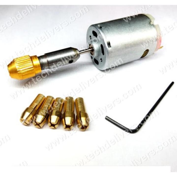 Motor with 0.5-3mm Micro Twist Drill Chuck Set | Daraz.com.bd