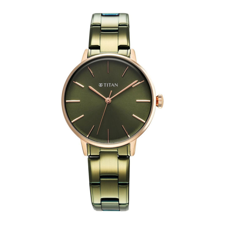 Titan 95248KM03 Green TGIF Quartz Analog Green Dial Green Stainless ...