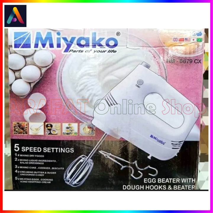 Miyako Egg Beater & Hand Mixer with Dough Hooks in a Storage Case | 5 ...