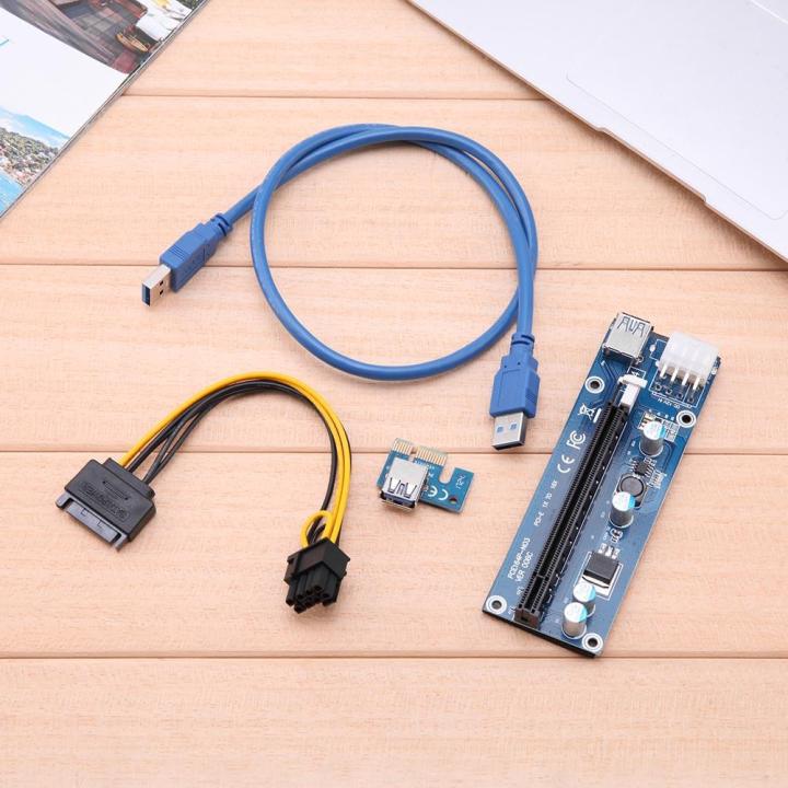 PCI-E Riser Card 60CM USB 3.0 Cable PCI Express 1X to 16X Extender PCIe ...