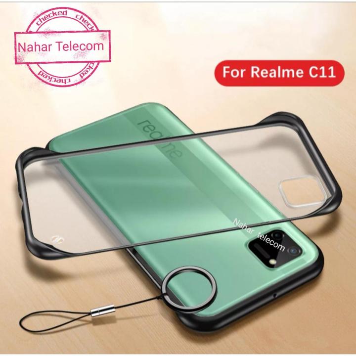 For Realme C11 Case Cover Ultra-thin frameless Ring Design transparent ...
