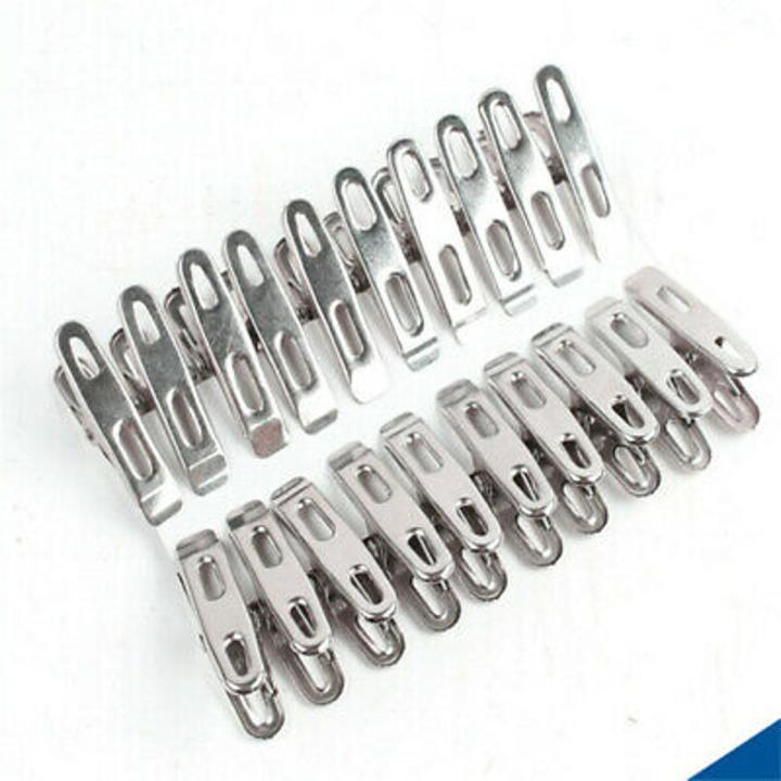 20 pcs Stainless Steel Cloth Hanging Clips Pack | Daraz.com.bd