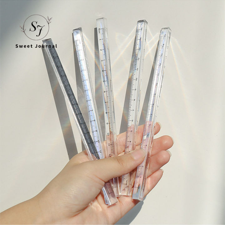 Sweet Journal 1PCS Transparent Triangle Ruler Cute 15cm Paint Drawing ...