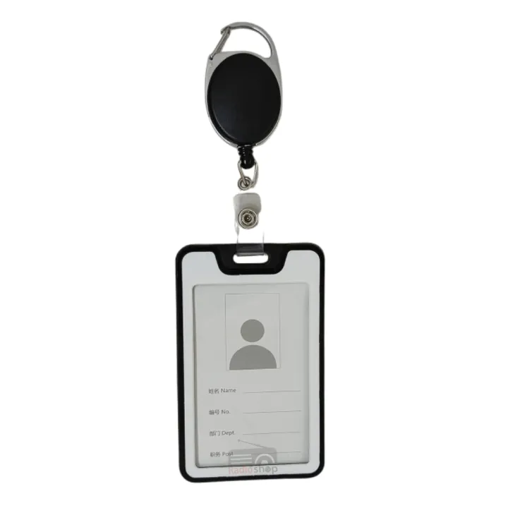 PP Plastic Double Side Visible ID Card Holder with Retractable Badge ...