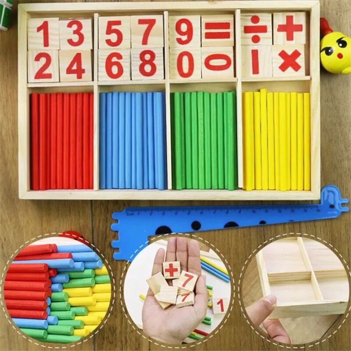 DIY Montessori Toys Math Number Wooden Blocks Counting Sticks Early ...