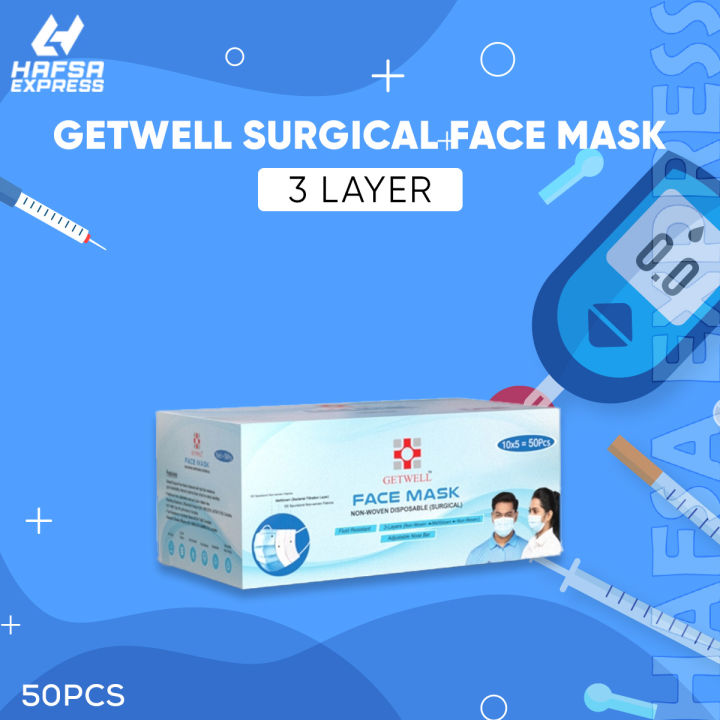 Getwell Surgical Face Mask 3 Layer | Daraz.com.bd