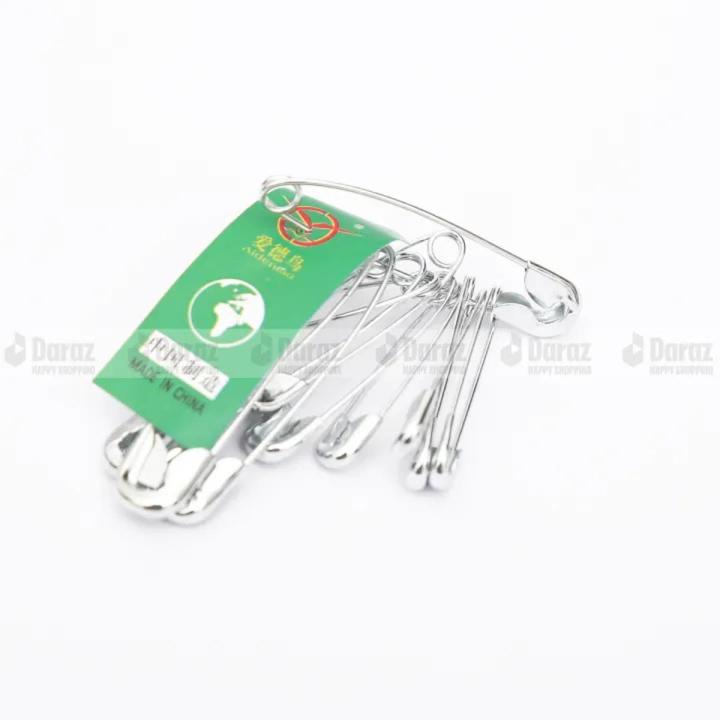 Safety Pin 3 Sizes Hijab Pin Brooch Silver Color- 36 Pieces | Daraz.com.bd