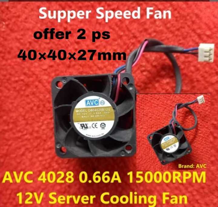 2 ps 40*40*28 12V High Speed Fan AVC 4028 12V 0.36A 15000RPM 4 Wire ...