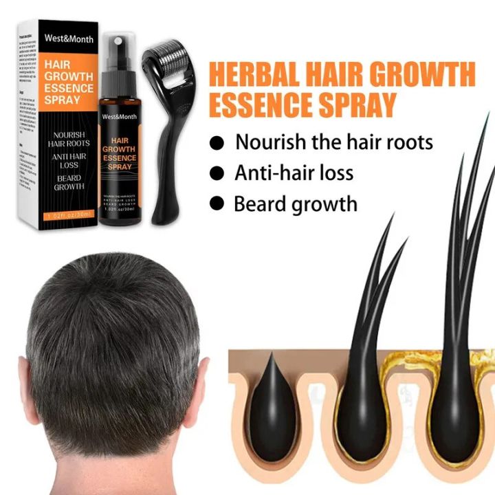 West&Month Hair Growth Essence Spray Hair Loss Product Hair Regrowth ...