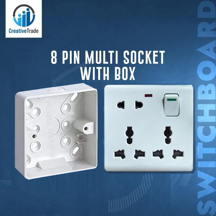 Universal 8 pin Multi Socket With Free MK Gang Back Cover Easy to Use ... Universal 8 pin Multi Socket With Free MK Gang Back Cover Easy to Use ...