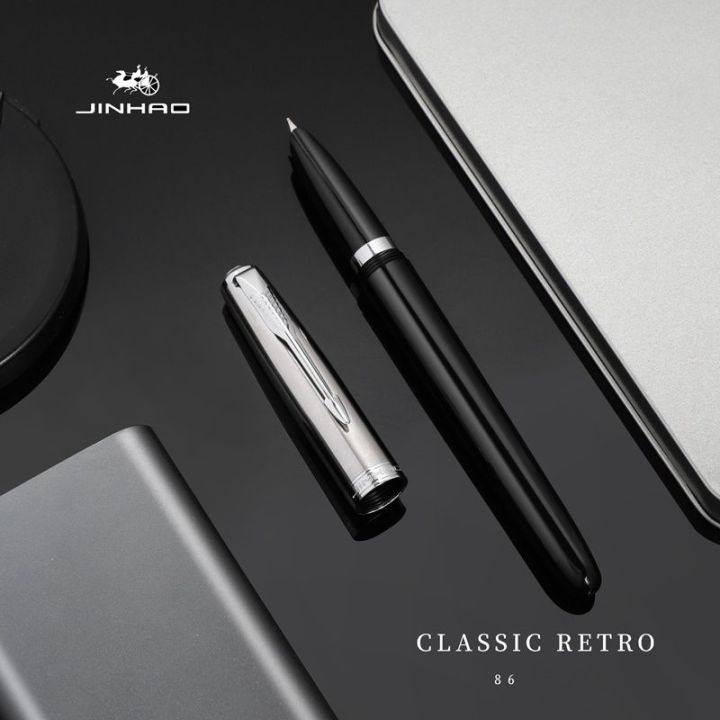 Jinhao 86 Classic Retro Fountain Pen Balanced Weight Silver Arrow Clip ...