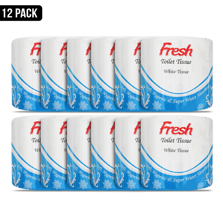 Fresh Toilet Tissue Paper (White) - 12 Pack | Daraz.com.bd