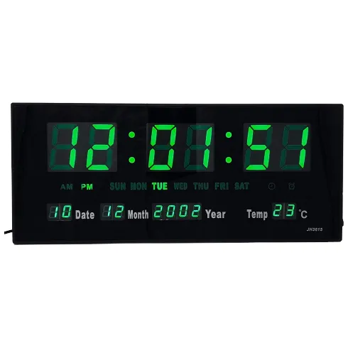 JH3615 Digital Green LED Wall Clock | Daraz.com.bd