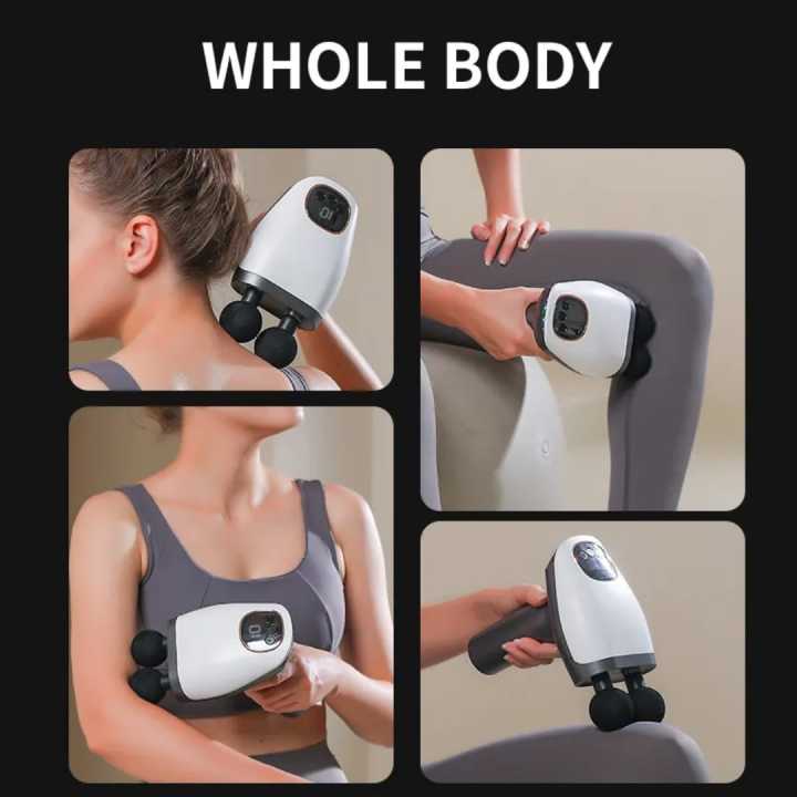 New Double Head LCD Massage Gun Massager Muscle Relax Body Relaxation ...
