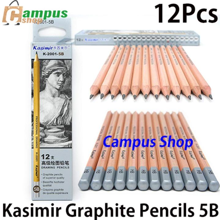 Kasimir Graphite Sketching Pencils 12B,10B,8B,7B,6B,5B,4B,3B,2B,HB,2H ...