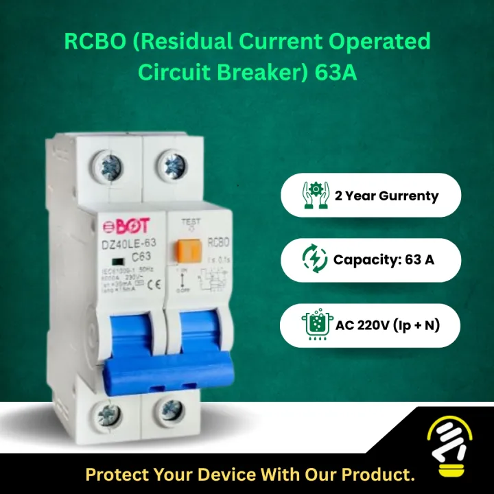RCBO 63A (Residual Current Operated Circuit Breaker). | Daraz.com.bd