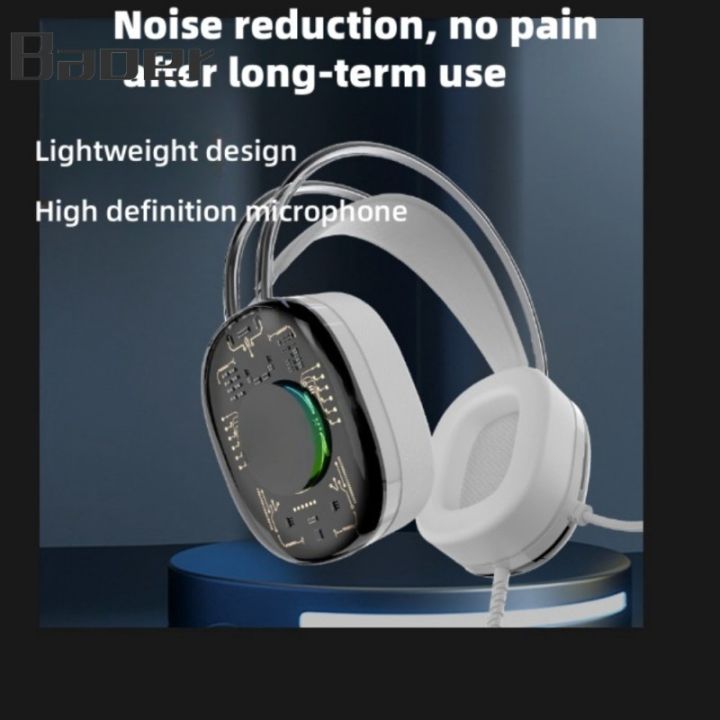 BA Over Ear Wired Headphones With Voice Recognition RGB Light High ...