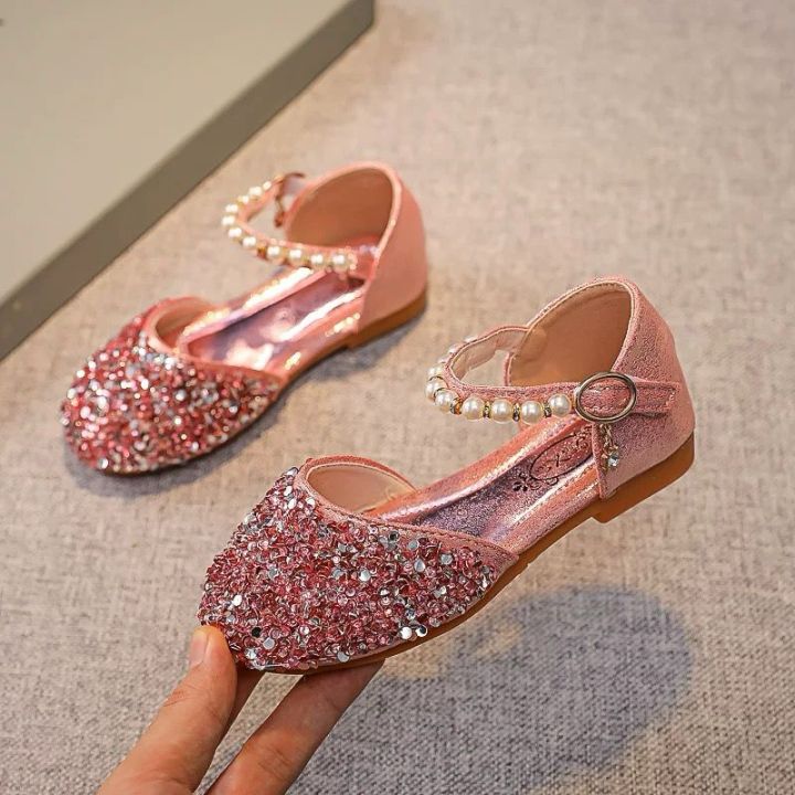 Princess Pink Party Wear Shoes for Girls - Fashionable Kids Glitter ...