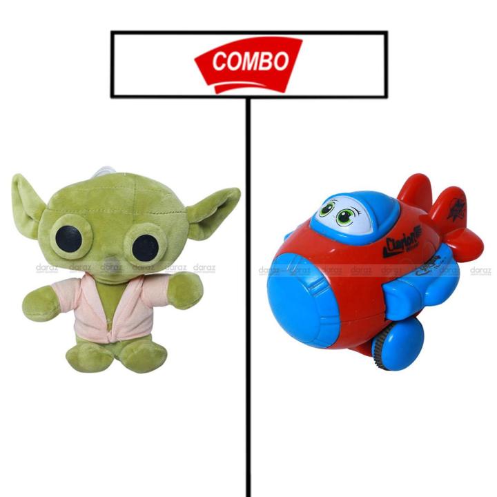 BABY YODA WITH HAPPY FACE PLANE COMBO PACK FOR YOUR KIDS | Daraz.com.bd
