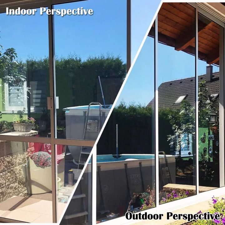 One Way Mirror Window Film Privacy Self Adhesive Residential DIY Window ...