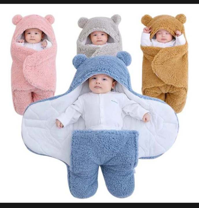 Baby Sleeping Bag Ultra-Soft Fluffy Fleece Newborn Receiving Blanket ...