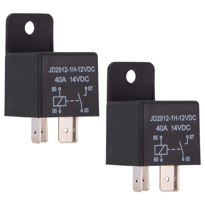 2 Packs of Relays 4-Pin 12V 40A Relay Kit Spst Model: JD2912-1H-12VDC ...