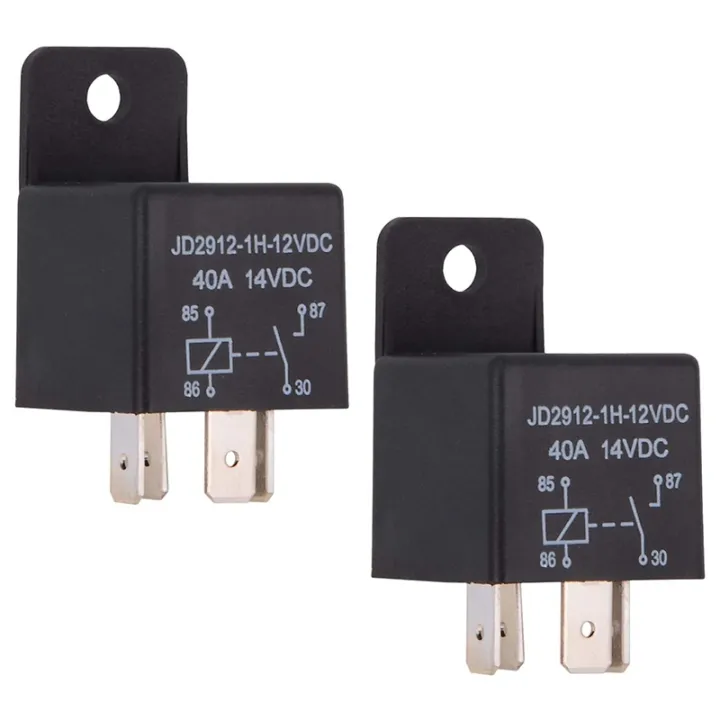 2 Packs of Relays 4-Pin 12V 40A Relay Kit Spst Model: JD2912-1H-12VDC ...