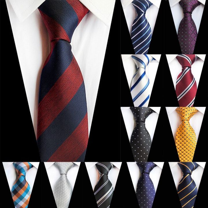 New 8cm Striped Dark Tie Business Casual Silk Luxury Mens Neck Ties ...