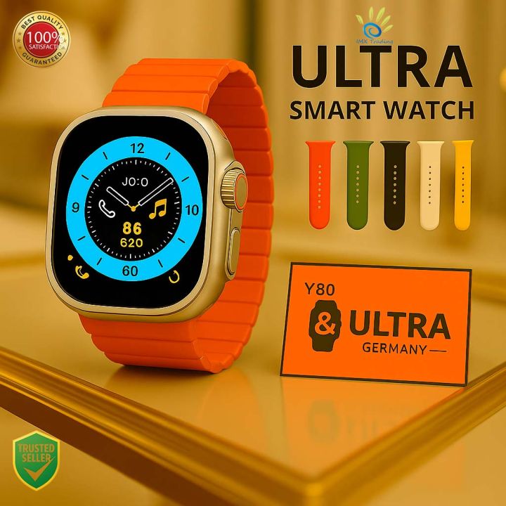 Y80 Ultra Smart Watch with 8+1 straps offers touch screen, fitness ...