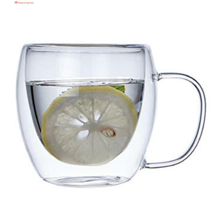 Glass Mug Eco-friendly 250/350/450ml Double Layers Glass Cup | Daraz.com.bd