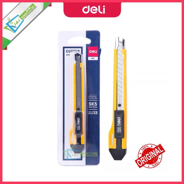 Deli Anti Cutter 2031 13 snap-off blades - Yellow | Daraz.com.bd