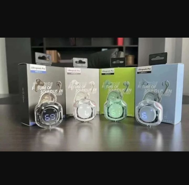 Ultra Pods Pro Earbuds Transparent TWS Bluetooth Earbuds BT Noise ...