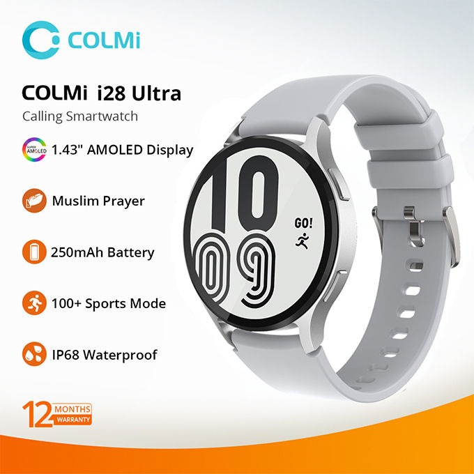 COLMI i28 Ultra AMOLED 1.43″ AOD Display Grey Color Smartwatch with Ai ...