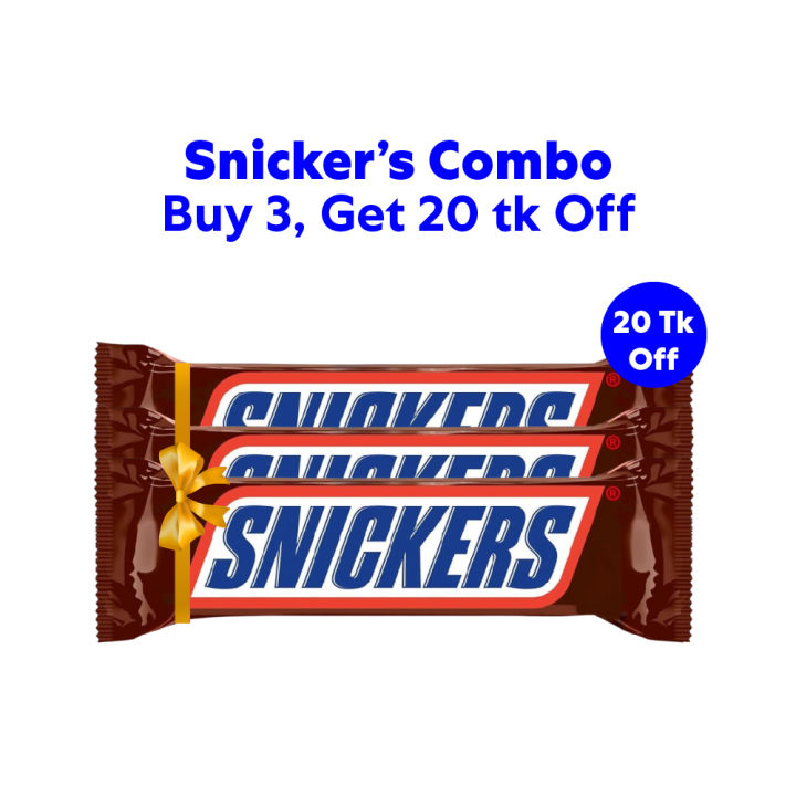 Snickers Chocolate Bar 50gm Combo (Buy 3, Save Tk 20/-) | Daraz.com.bd