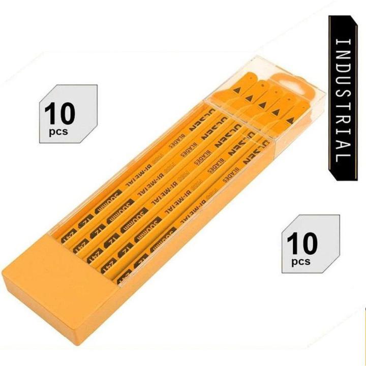 TOLSEN 10pcs Hacksaw HSS Bi-Metal Steel Blade Refill (12" x 1/2" x 24T ...