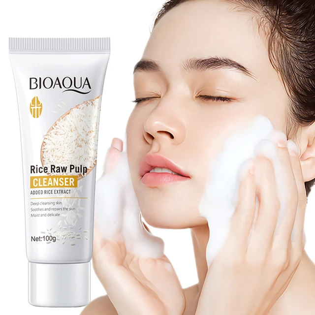 BIOAQUA Rice Raw Pulp Facial Cleanser / Added Rice Extract Face Wash ...