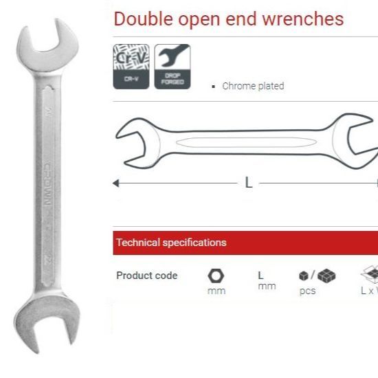 CROWN Combination Spanner Cr-V Industrial Quality | Daraz.com.bd