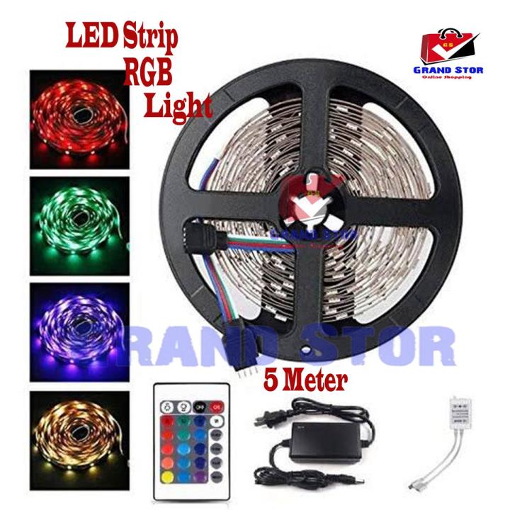 Rgb Led Strip Light 5 Meter Waterproof Remote Control Color Changing ...