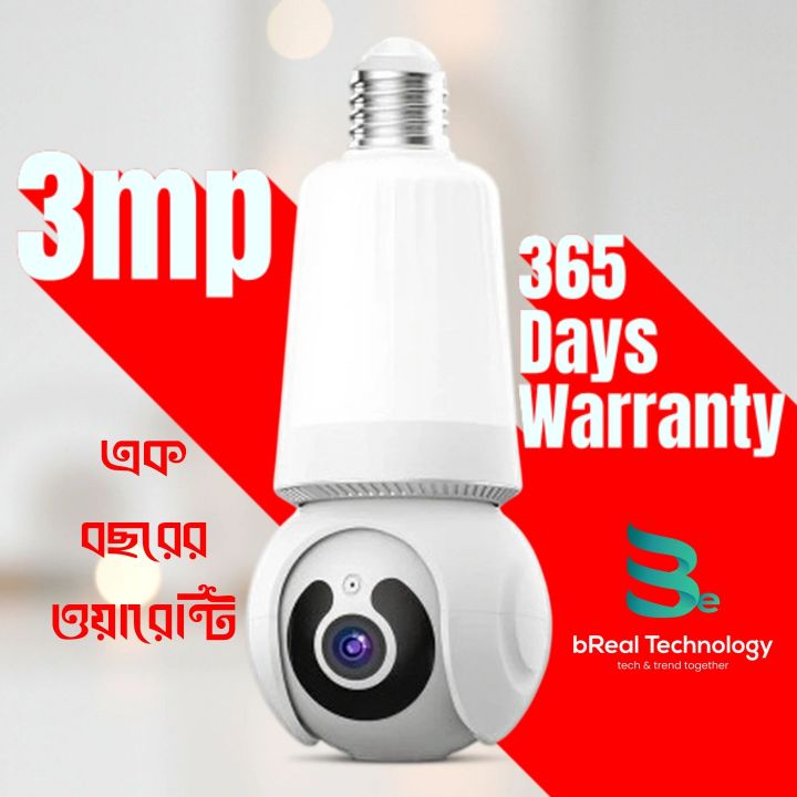 3MP Wireless WiFi Smart Bulb Security Camera– Full FHD & Smart ...