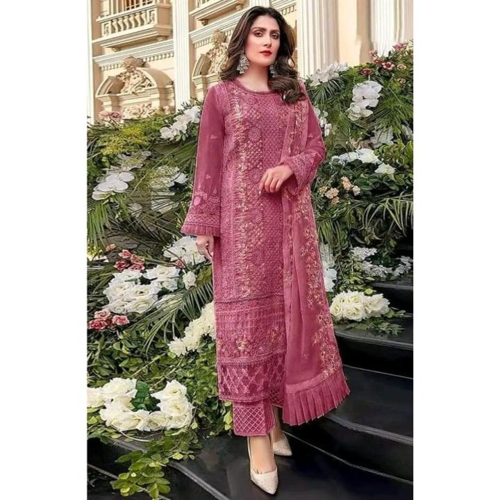 Rangoon By Ramsha Embroidered Chiffon Suits Unstitched Piece Luxury ...