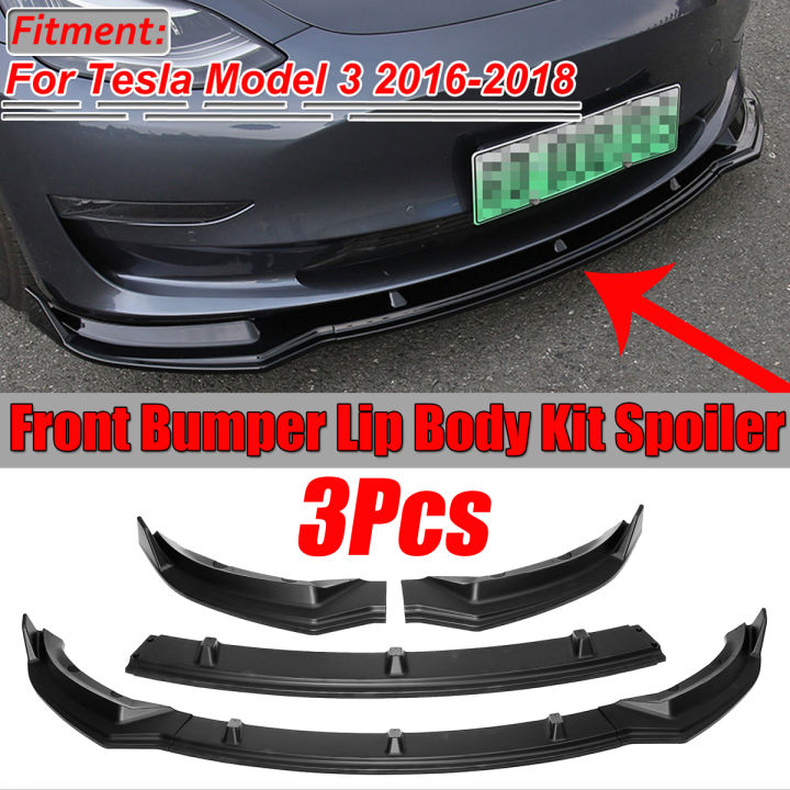 Matte Black Car Front Bumper Lip Deflector Lips Body Kit Spoiler ...