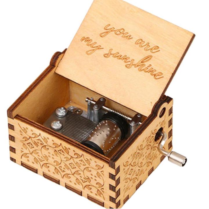 【Toy life hall】1 pcs Wooden Music Box Kids Gifts Tool Wooden hand music ...