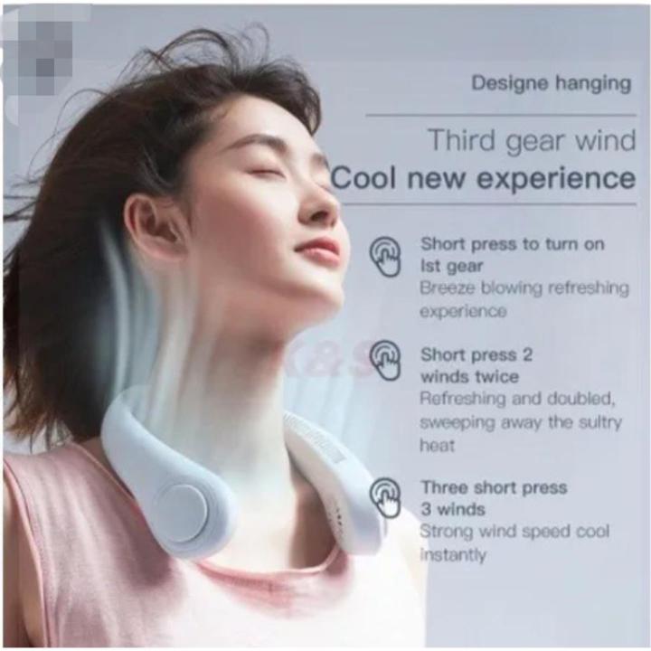 Portable Bladeless Fan Rechargeable Headset Design Wearable Neckband ...