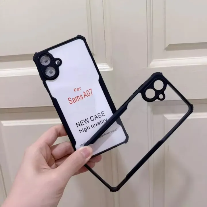 For Samsung Galaxy A07 4G Transparent Black Shockproof Camera ...