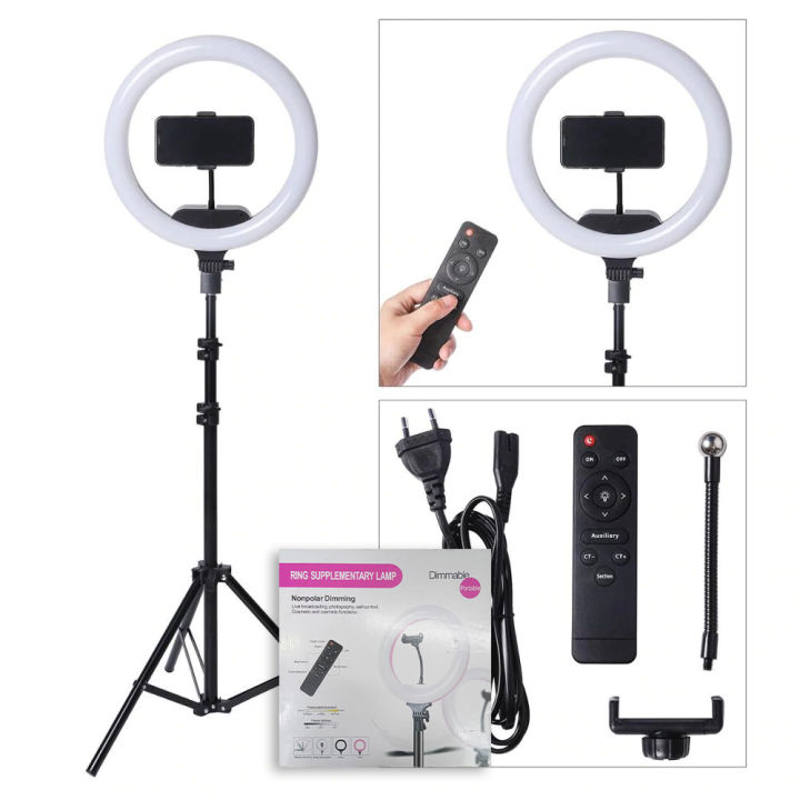 14'' Remote control Dimmable Ring Light Live Broadcasting, photography ...