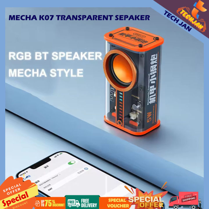 MECHA K07 Tranparent Bluetooth Speaker Wireless TWS Speaker | Daraz.com.bd