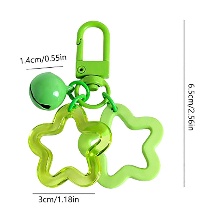 Pentagram Acrylic Keychain Bell Pendant Keyring for Girls Backpack ...