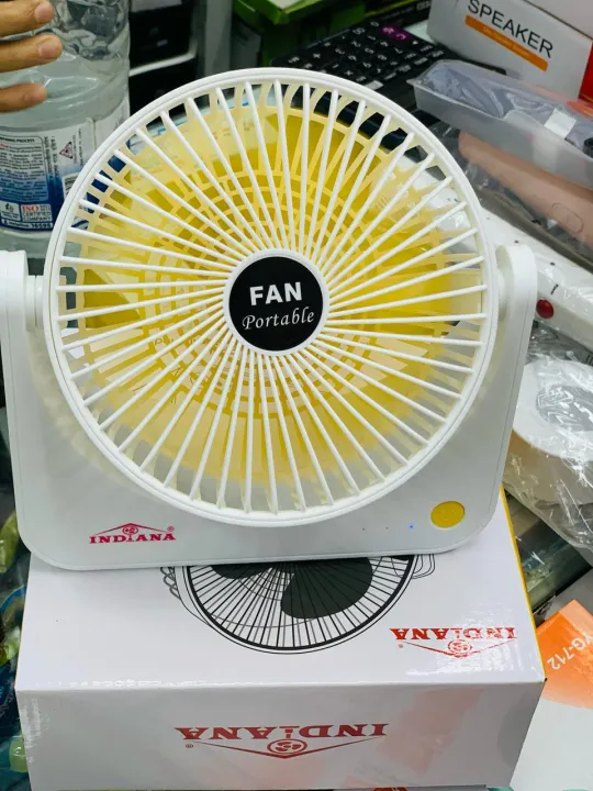 Compact Fan INDIANA brand Portable Mini Desk Fan Rechargeable Table ...
